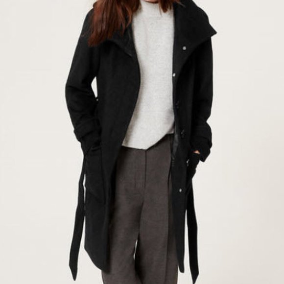 LOFT | Jackets & Coats | Nwt L Ann Taylor Loft Belted Coat Nwt 88 Black ...